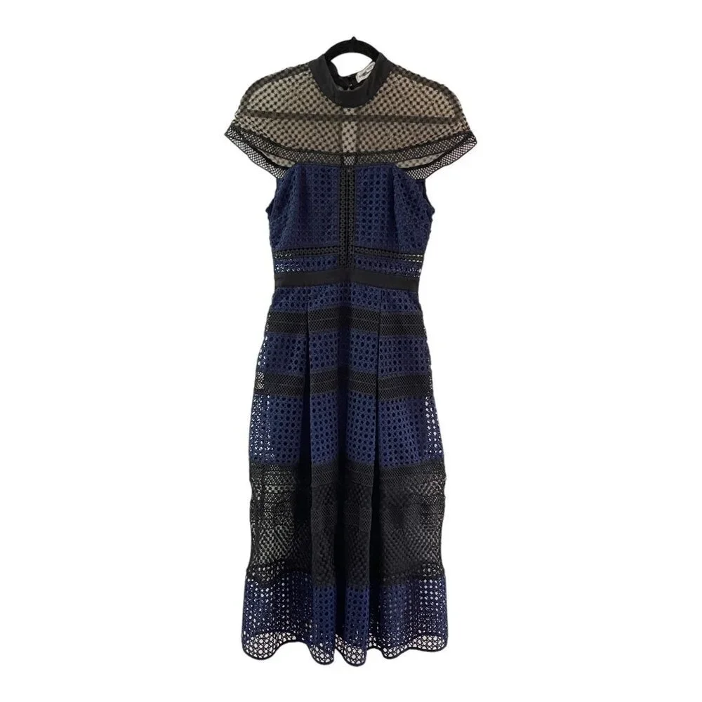 Self-Portrait | Dresses | Self Portrait Semi Sheer A Line Short Sleeve ...